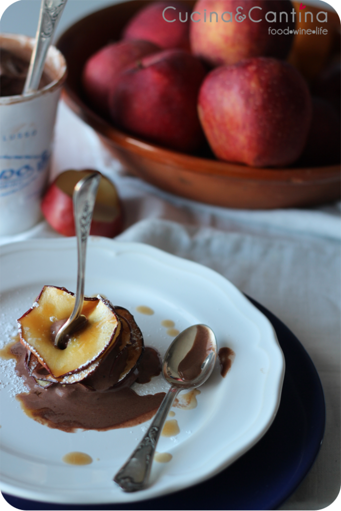 Millefoglie alla mela croccante con gelato al bonet e salsa all ...